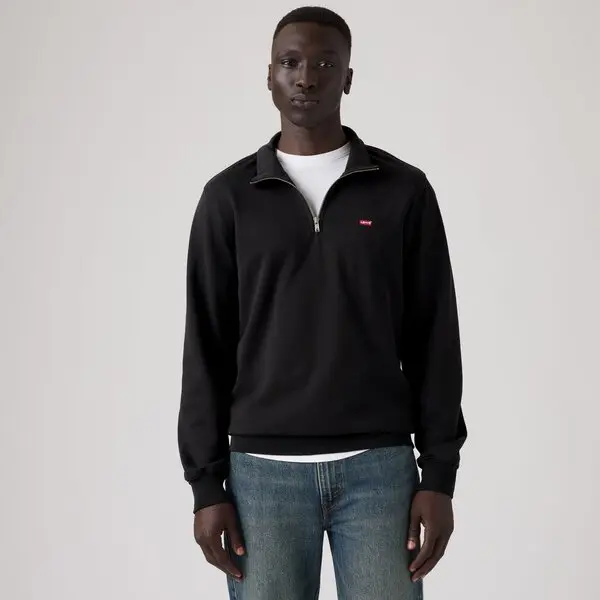 LEVI'S Original Housemark Quarter Zip Pullover - Black
