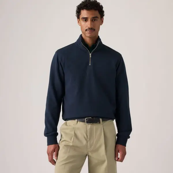 LEVI'S Original Housemark Quarter Zip Pullover - Blue