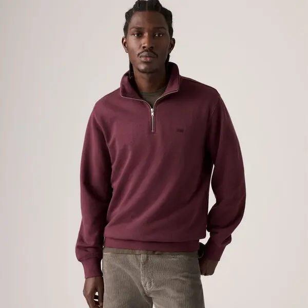 LEVI'S Original Housemark Quarter Zip Pullover - Red