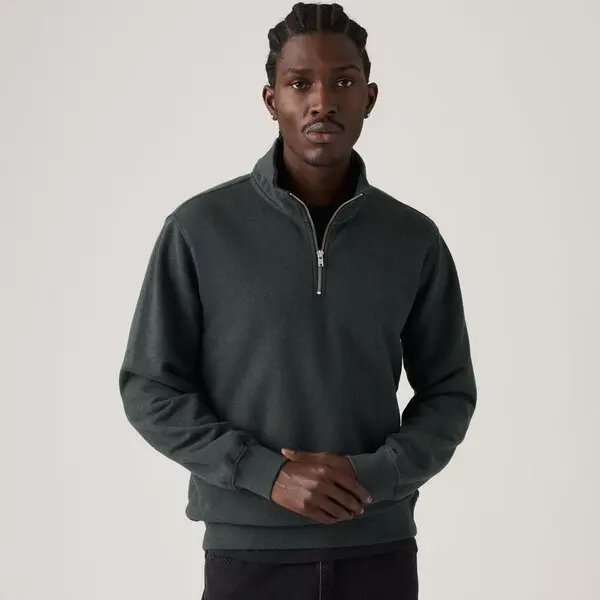 LEVI'S Original Housemark Quarter Zip Pullover - Black