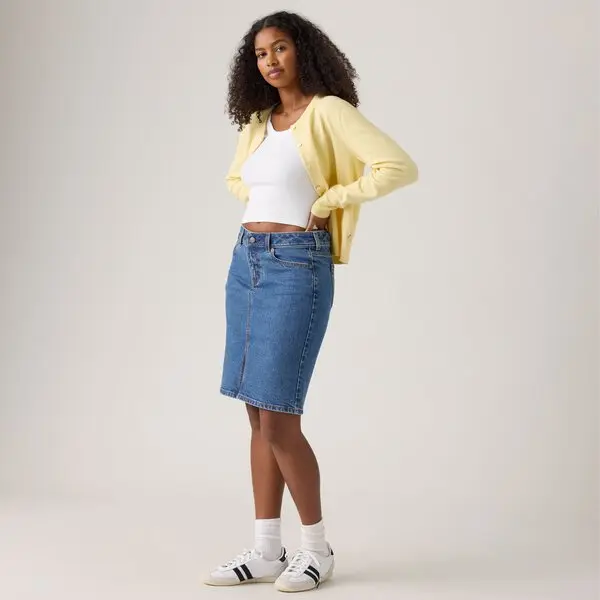 LEVI'S Denim Low Midi Skirt
