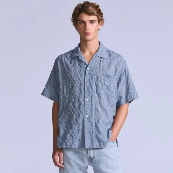 LEVI'S Short Sleeve Camp Shirt - Blue