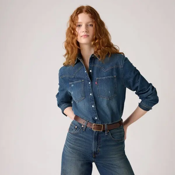 LEVI'S Rectangle Buckle Belt - Brown