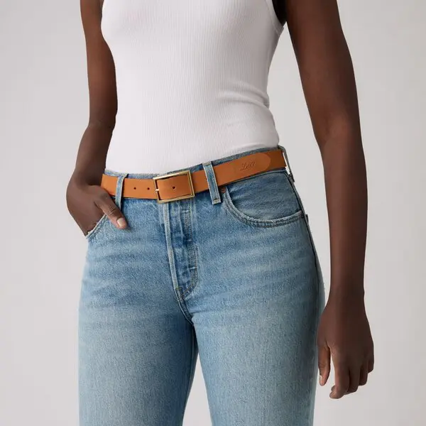 LEVI'S Rectangle Buckle Belt - Brown