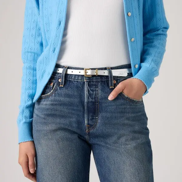 LEVI'S Dillon Narrow Belt - Silver / Silver