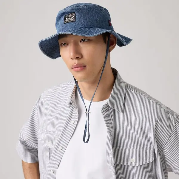 LEVI'S Bay Drawstring Bucket Hat - Blue
