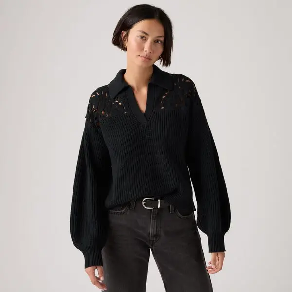 LEVI'S Bianca Crochet Polo Sweater