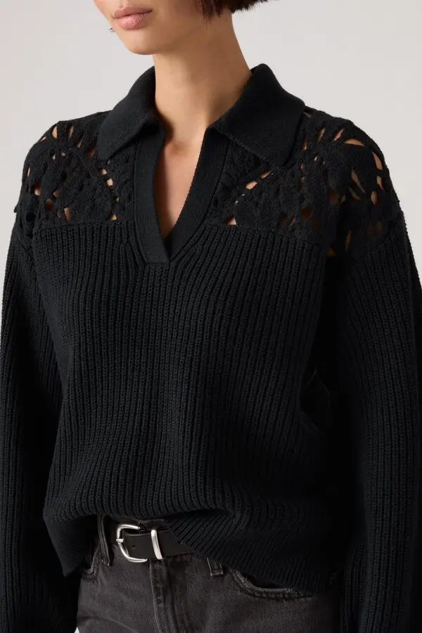 LEVI'S Bianca Crochet Polo Sweater