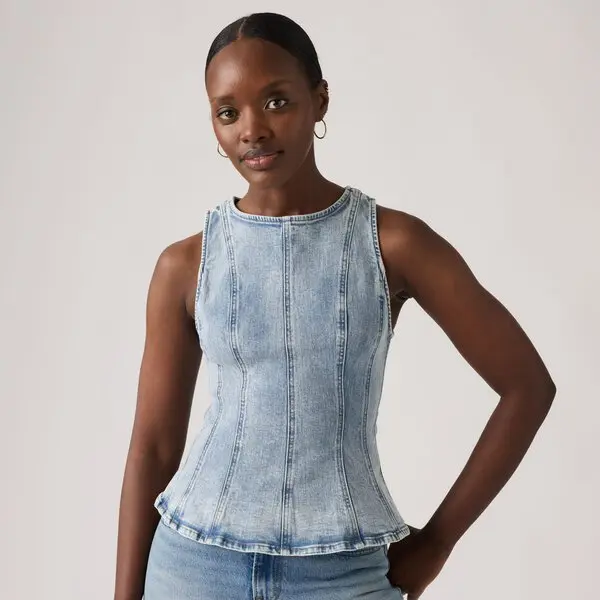 LEVI'S Leighton Peplum Top - Blue