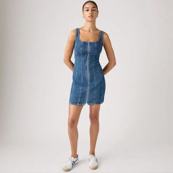 LEVI'S Seamed Zip Denim Dress