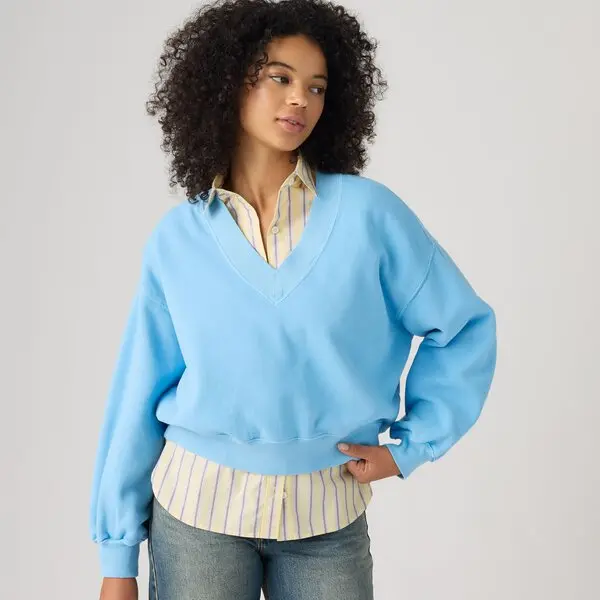 LEVI'S V-neck Sweatshirt - Blue
