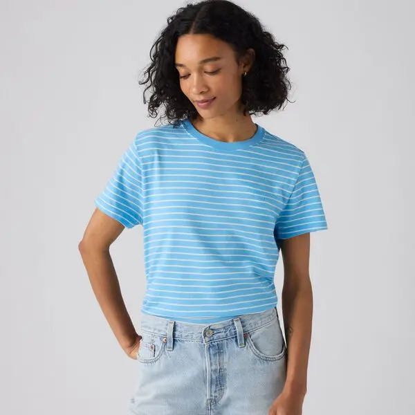 LEVI'S Striped Cotton T-shirt - Blue