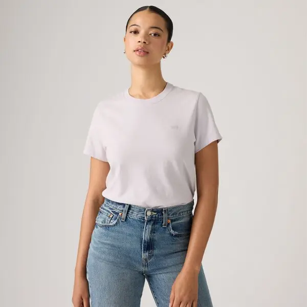 LEVI'S Classic Cotton Crewneck T-shirt With Tonal Logo - Blue