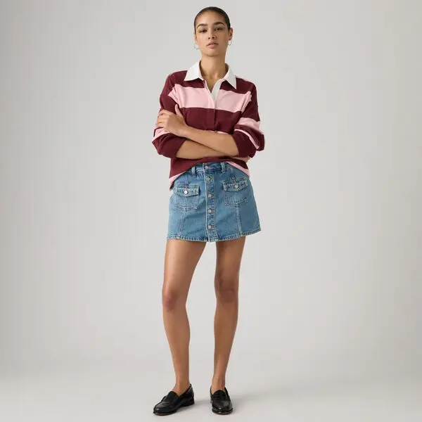 LEVI'S Button Front Denim Skort - Blue