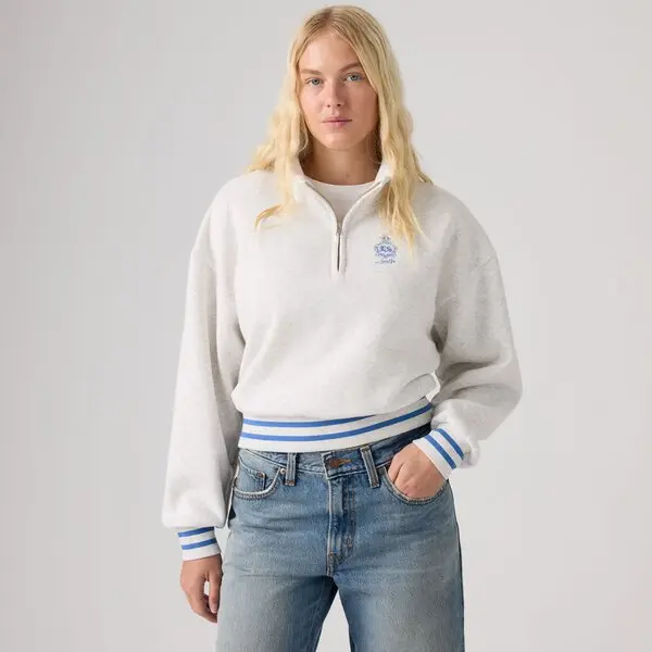 LEVI'S Graphic Everyday Quarter Zip Sweatshirt - Grey