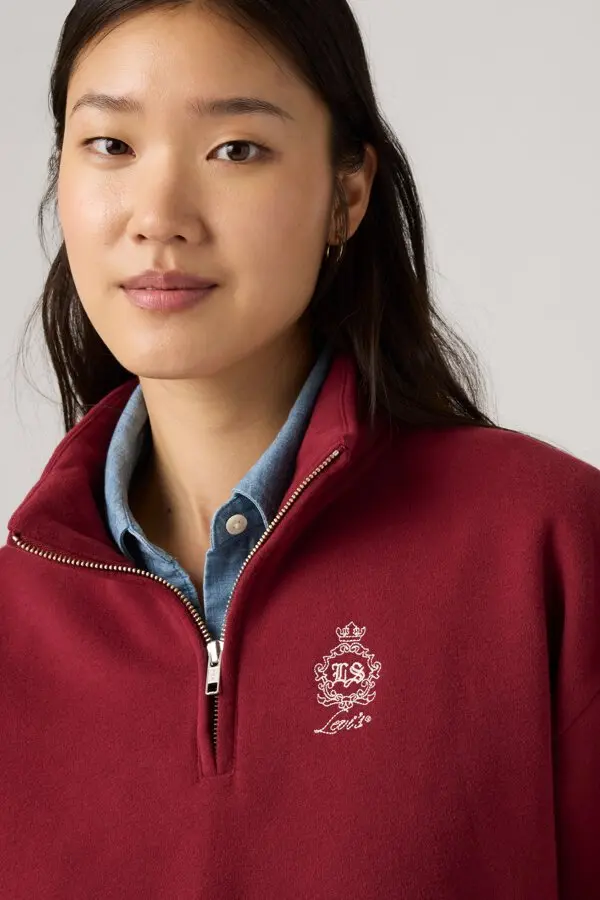 LEVI'S Graphic Everyday Quarter Zip Sweatshirt - Red