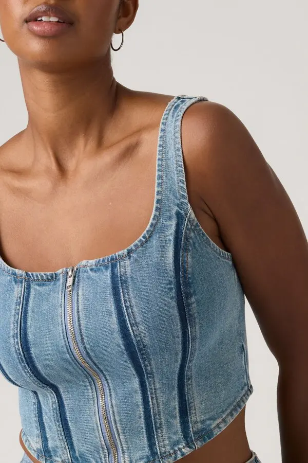 LEVI'S Seamed Zip Bustier Top
