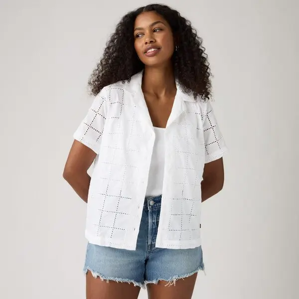 LEVI'S Albie Novelty Camp Shirt - White