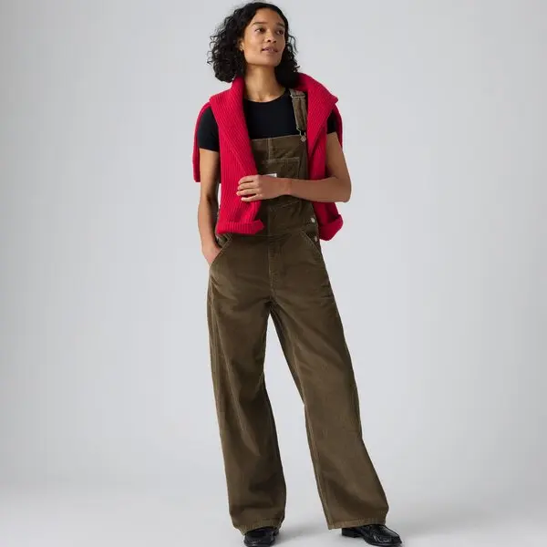LEVI'S Corduroy Baggy Overalls - Brown