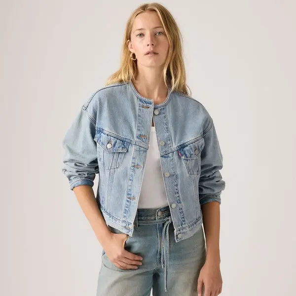 LEVI'S Collarless Shrunken '90s Trucker Jacket - Blue