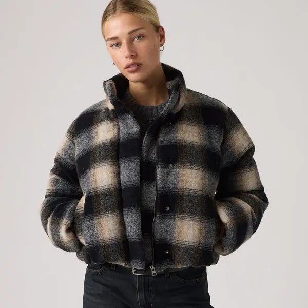 LEVI'S Brynn Cropped Puffer Jacket - Brown