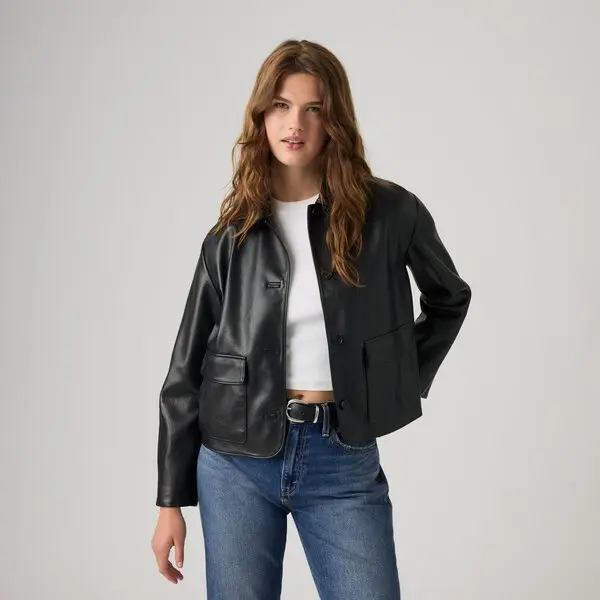 LEVI'S Faux Leather Mia Short Jacket