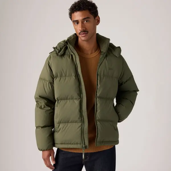 LEVI'S Rockwell Hooded Puffer Jacket - Green