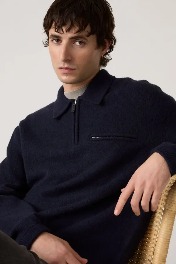 LEVI'S Boulder Quarter Zip Sweater - Blue