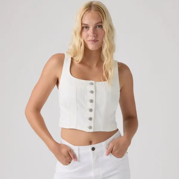 LEVI'S Audra Seamed Lightweight Top - White