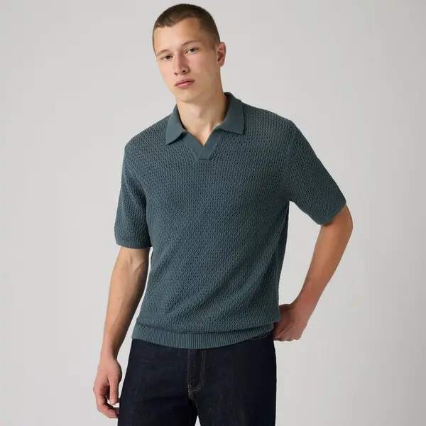 LEVI'S Dillon Open Collar Polo - Blue