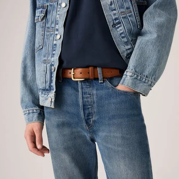 LEVI'S Finn Feather Edge Belt - Brown