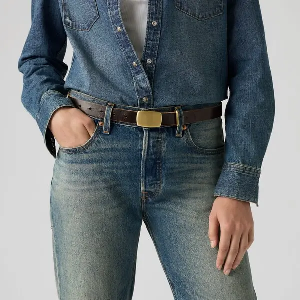 LEVI'S Presidio Plaque Buckle Belt - Brown