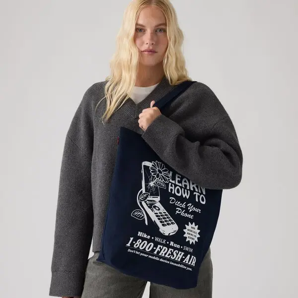 LEVI'S Cotton Canvas Graphic Tote