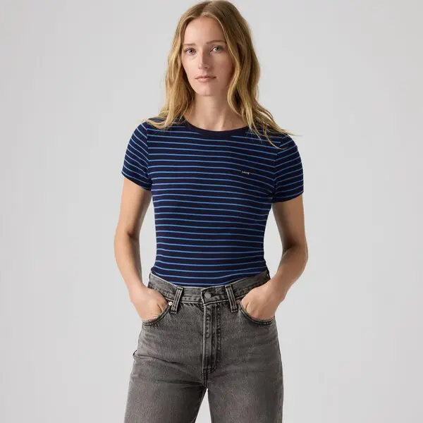 LEVI'S Striped Crewneck T-shirt - Blue