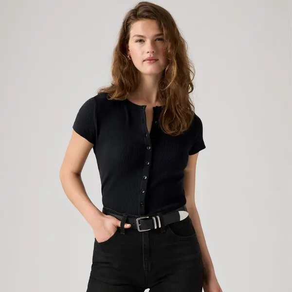 LEVI'S Rory Button Short Sleeve Top