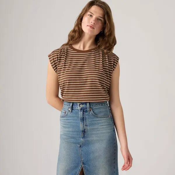 LEVI'S Pleated Muscle Tank Top