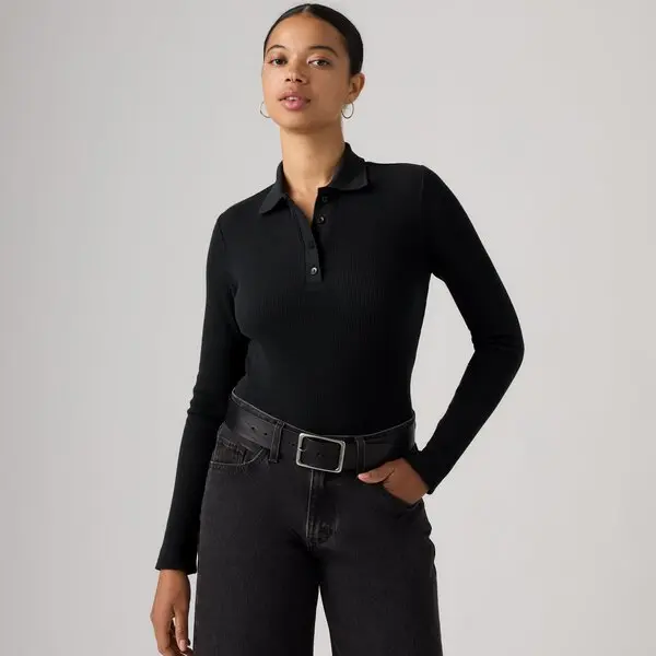 LEVI'S Rory Long Sleeve Polo - Black