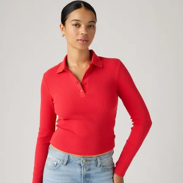 LEVI'S Rory Long Sleeve Polo - Red