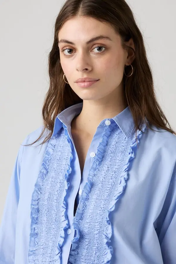 LEVI'S Harlie Boyfriend Tuxedo Ruffle Shirt