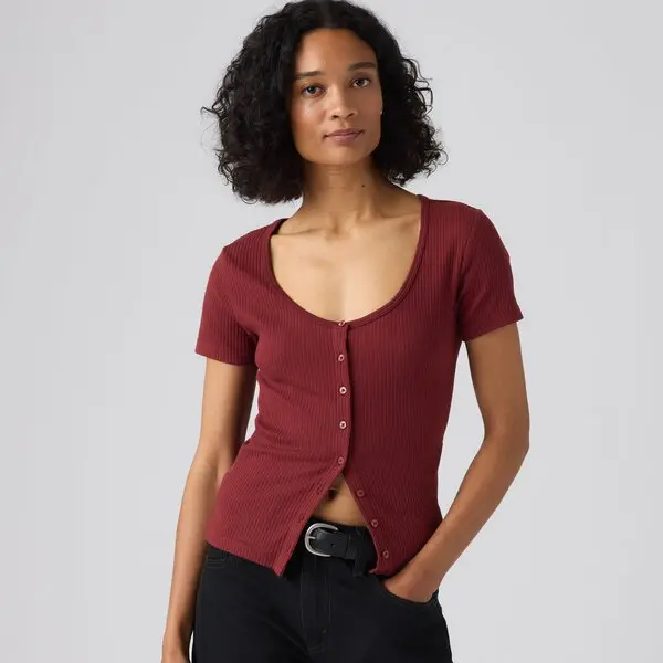 LEVI'S Austen Button Up Short Sleeve Top