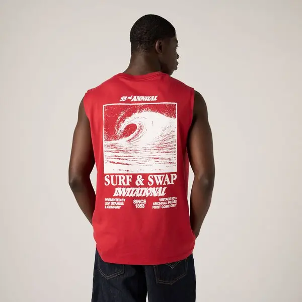 LEVI'S Graphic Muscle Tank Top - Red