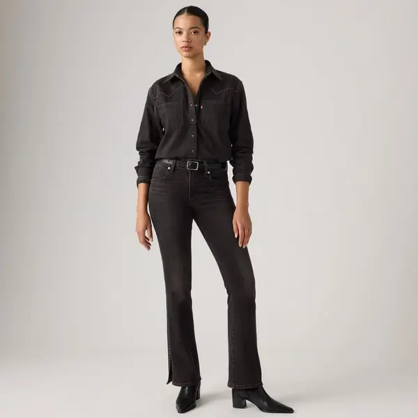 LEVI'S Studded Slit Hem Bootcut Jeans