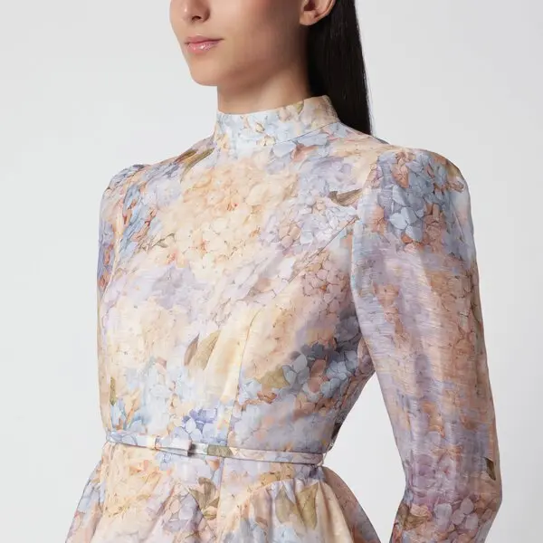 Zimmermann Valiant Hydrangea Linen And Silk Mini Dress