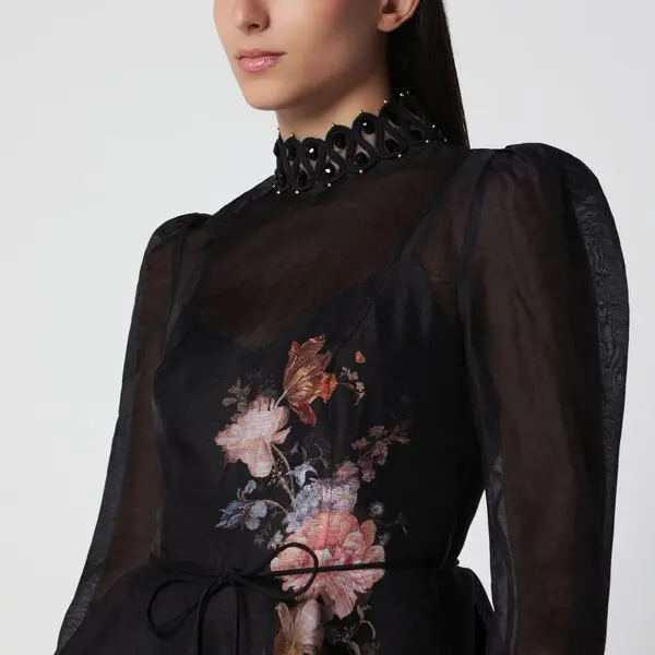 Zimmermann Valiant Floral Silk And Linen Mini Dress