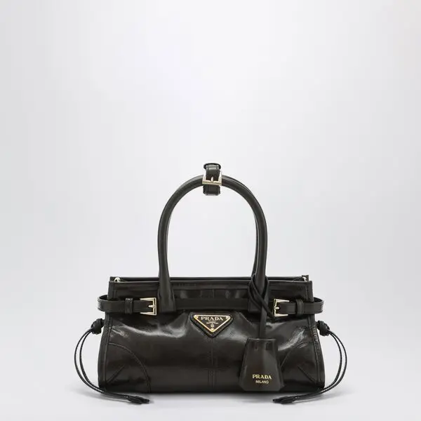 Prada Mini Bonnie Handbag In Selva Leather - Green