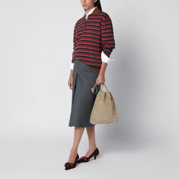 Prada Wish Pouch In Deserto Suede