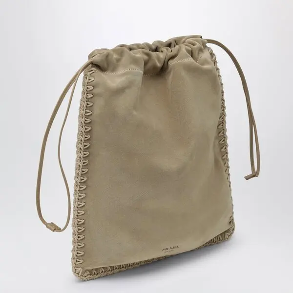 Prada Wish Pouch In Deserto Suede