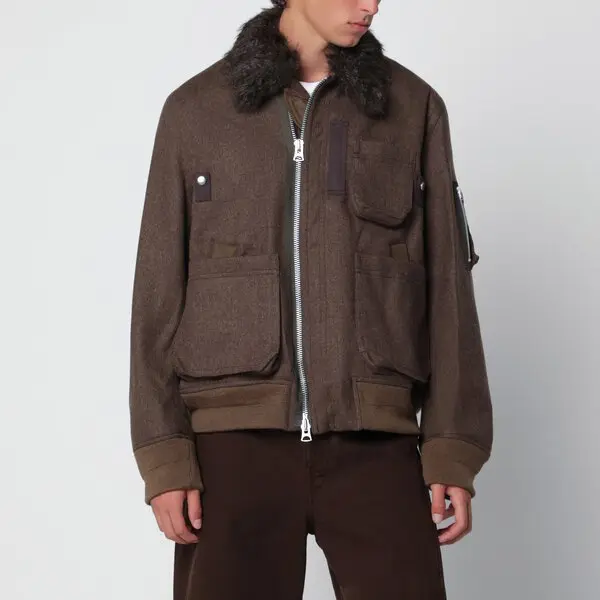 Sacai Melton Wool Blouson Jacket