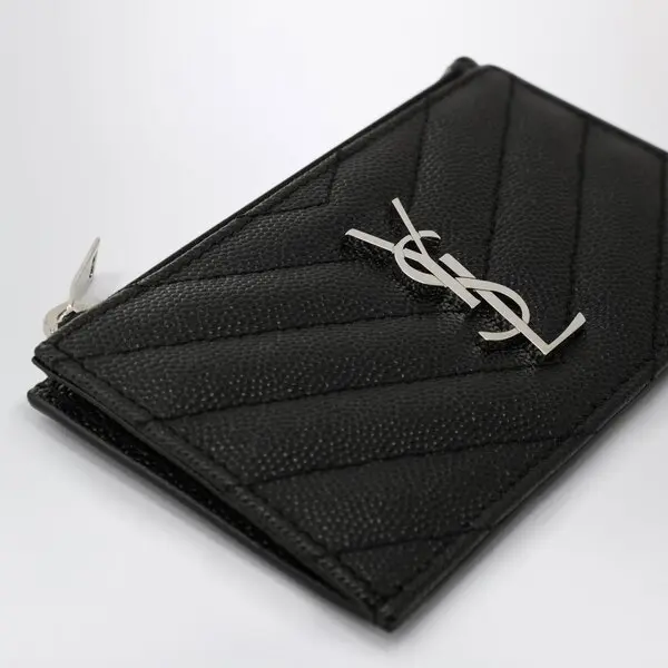 Saint Laurent Calfskin Zip Card Holder