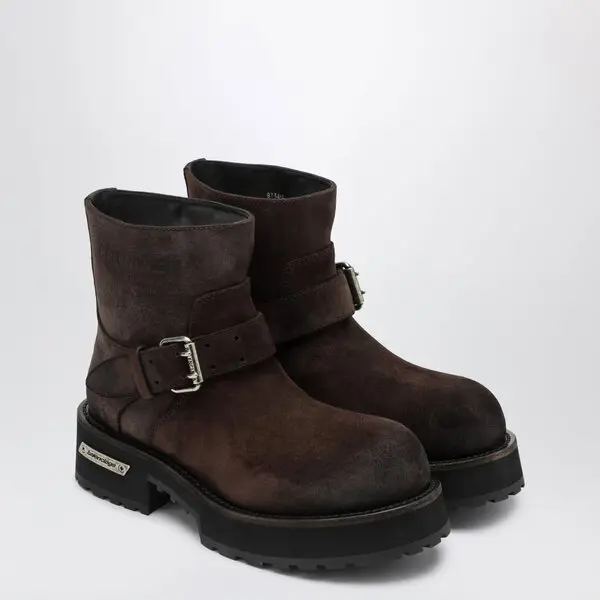 Balenciaga Venom Mini Waxed Suede Calfskin Boots